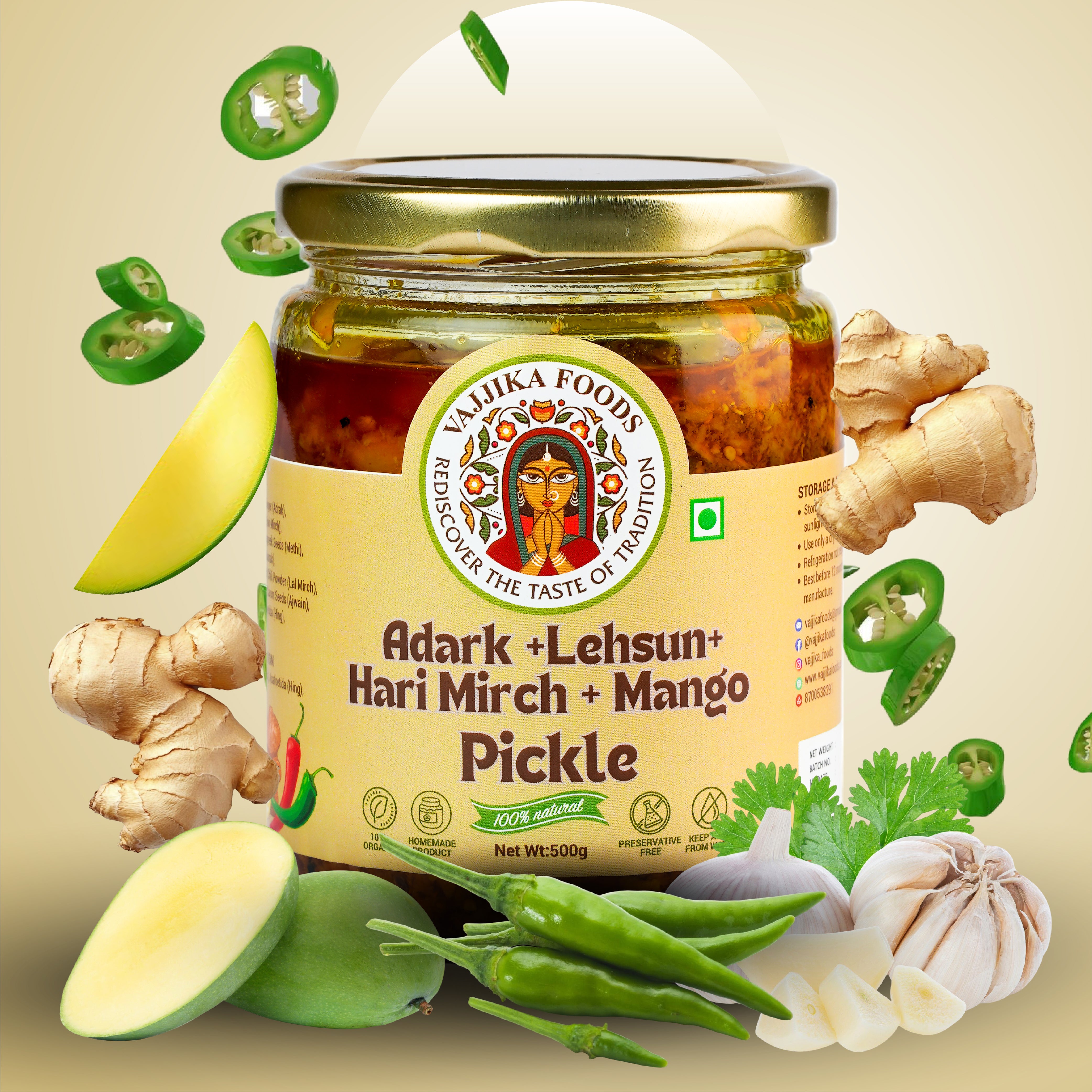 Adrak Lehsun Hari Mirch and Imli Pickle – Vajjika Foods - Rediscover ...